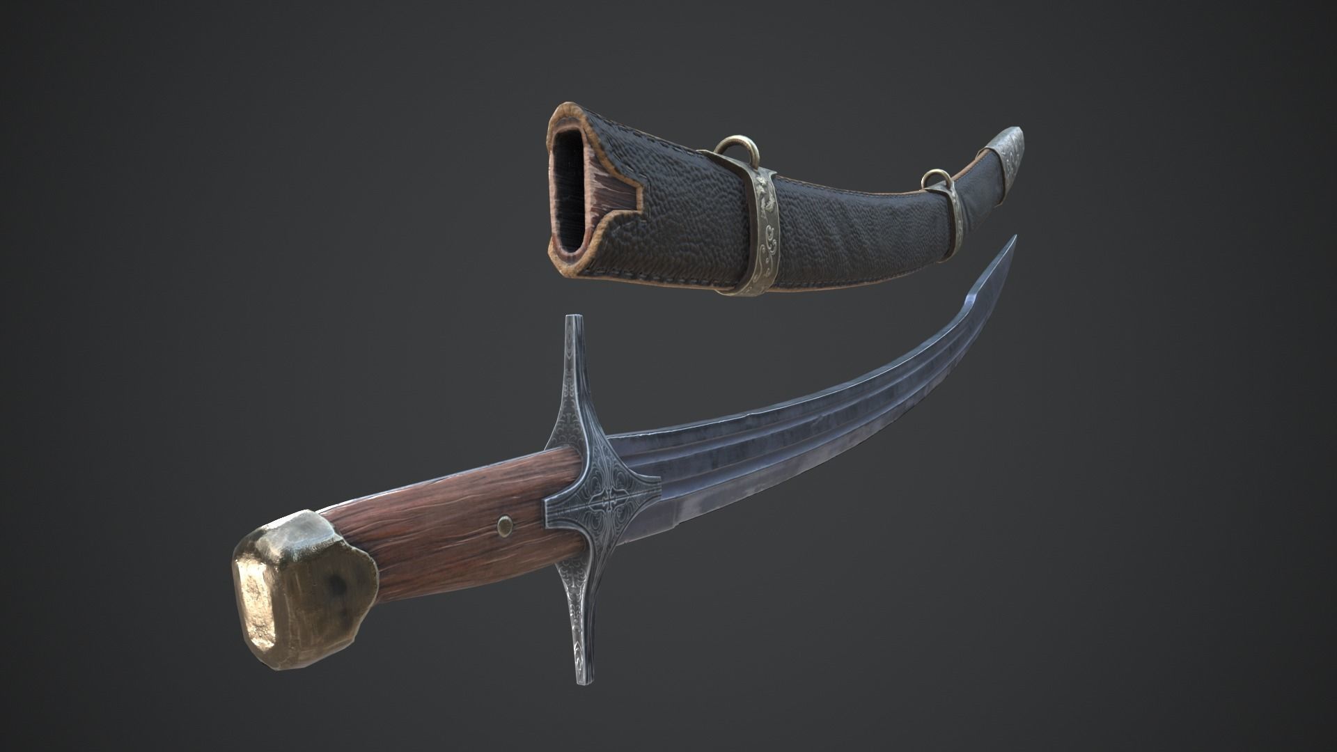 3D model Medieval Saber VR / AR / low-poly | CGTrader