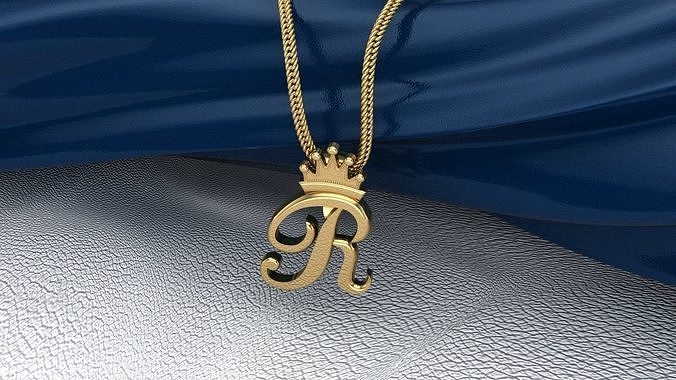 Initial Letters Pendant R 3D print model 3D print model 3D model 3D ...