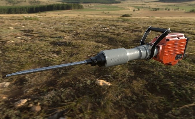 3D model Industrial jackhammer - Low Poly - Game ready VR / AR / low-poly | CGTrader