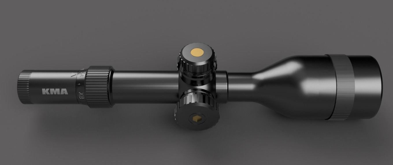 Optical scope X20 power 3D model rigged | CGTrader