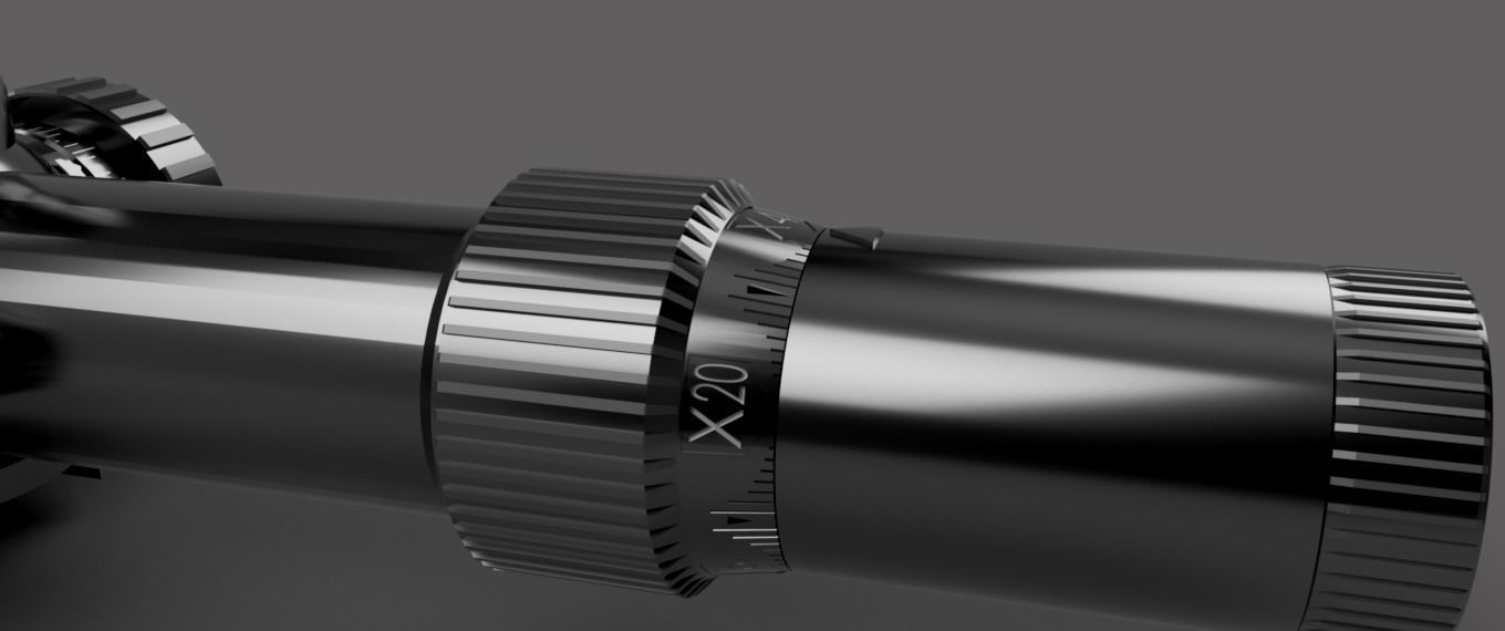 Optical scope X20 power 3D model rigged | CGTrader