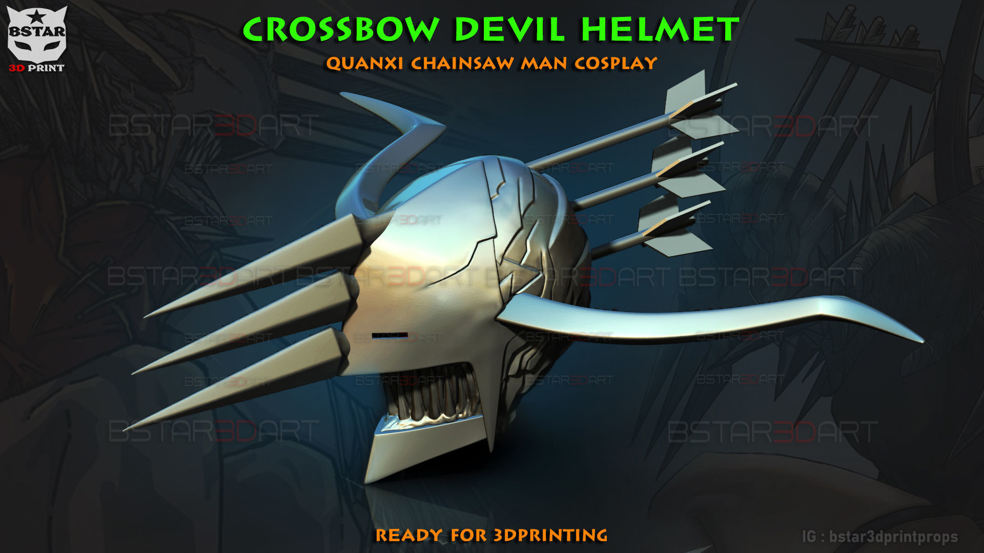 Crossbow Devil Quanxi Helmet - Chainsaw Man Cosplay 3D model 3D ...