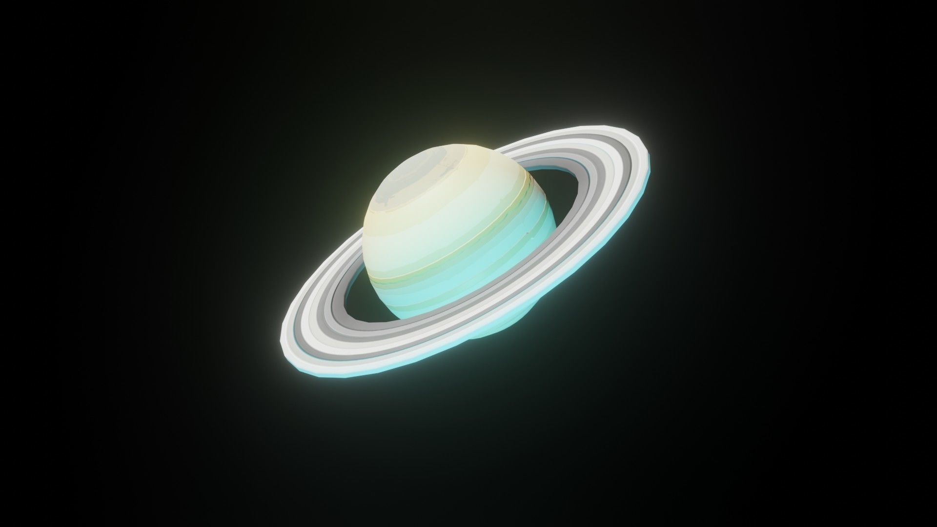 3D model Stylized Planet Saturn 3D Model 2k 4k 8k Textures VR / AR ...
