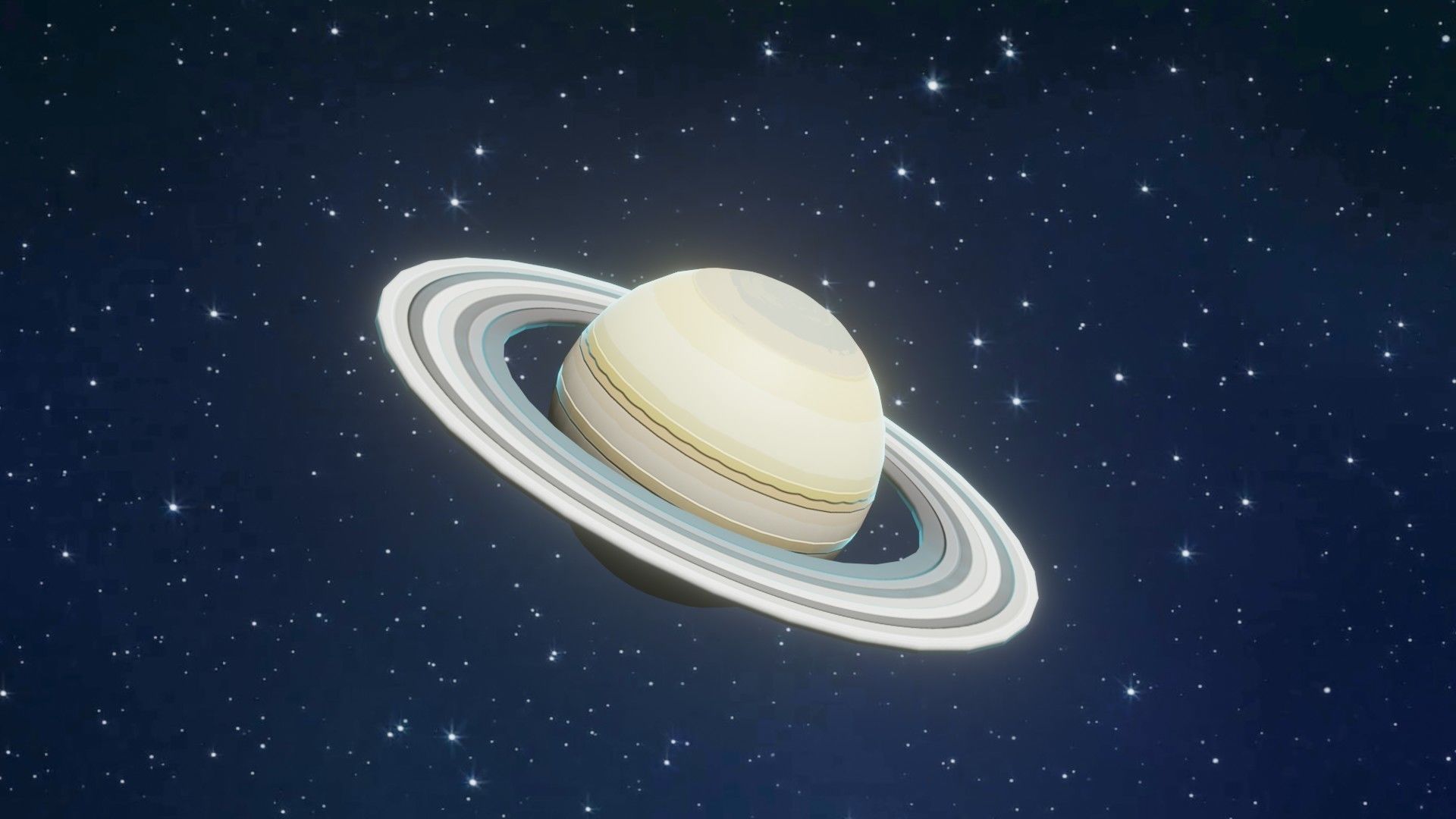 3D model Stylized Planet Saturn 3D Model 2k 4k 8k Textures VR / AR ...