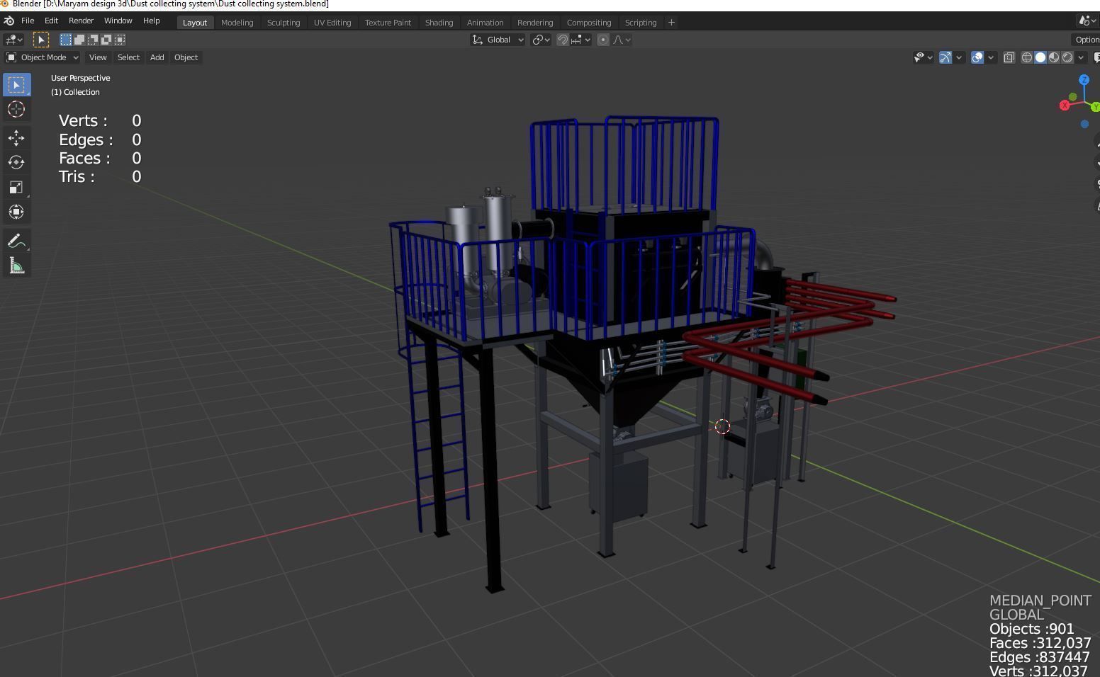 dust collecting system 3D model | CGTrader