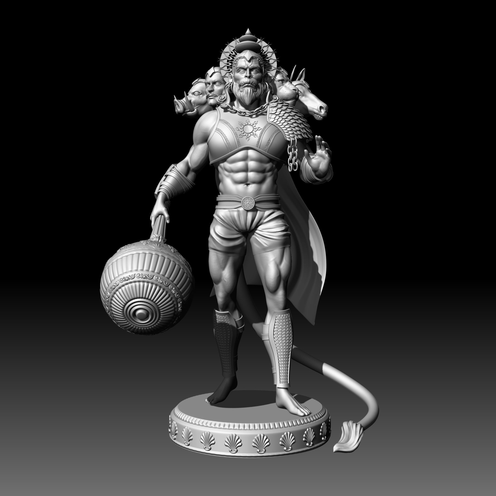 Panchmukhi hanuman - 5 head lord hanuman 3D model 3D printable | CGTrader