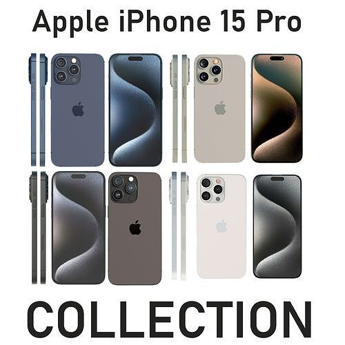 Apple iPhone 15 Pro Collection VR / AR / low-poly | CGTrader