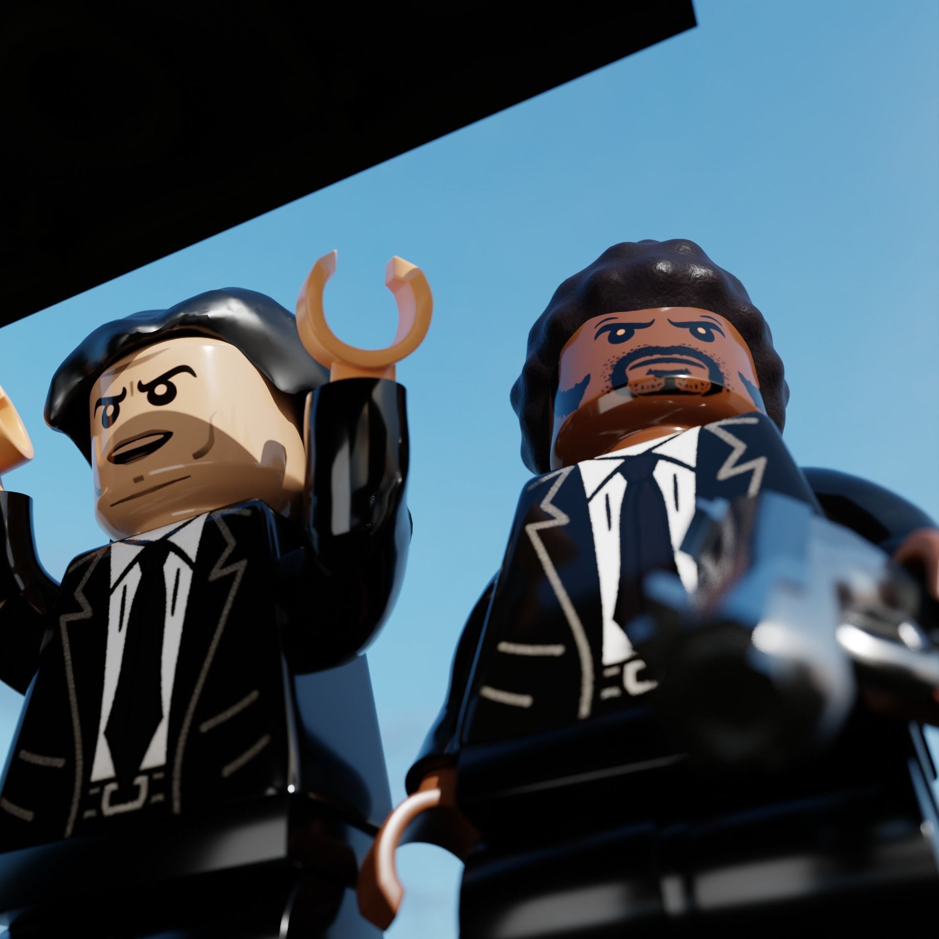 Lego Pulp Fiction - Vincent and Jules 3D model rigged | CGTrader