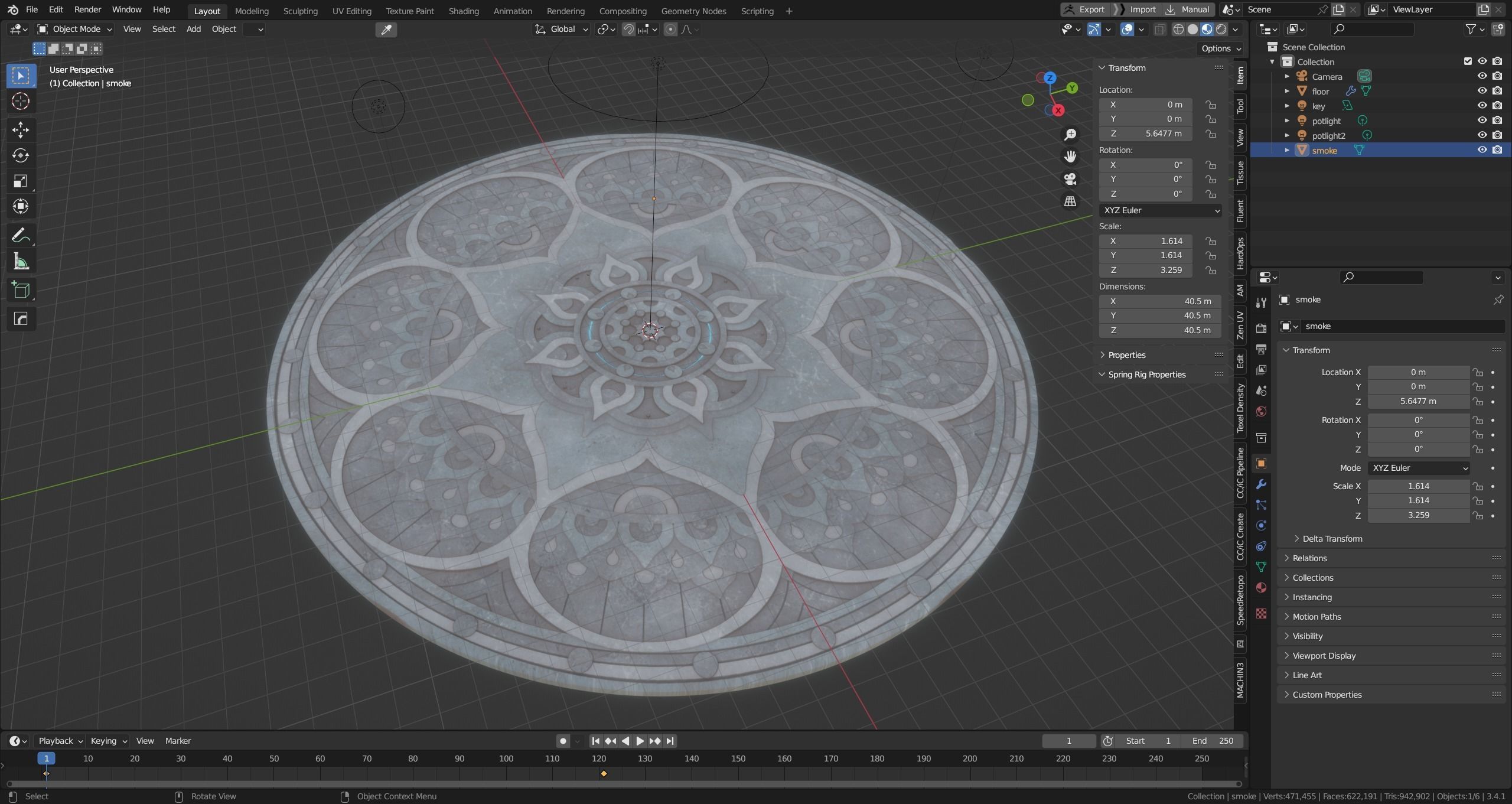 Lotus pattern base platform floor base platform 3D model | CGTrader