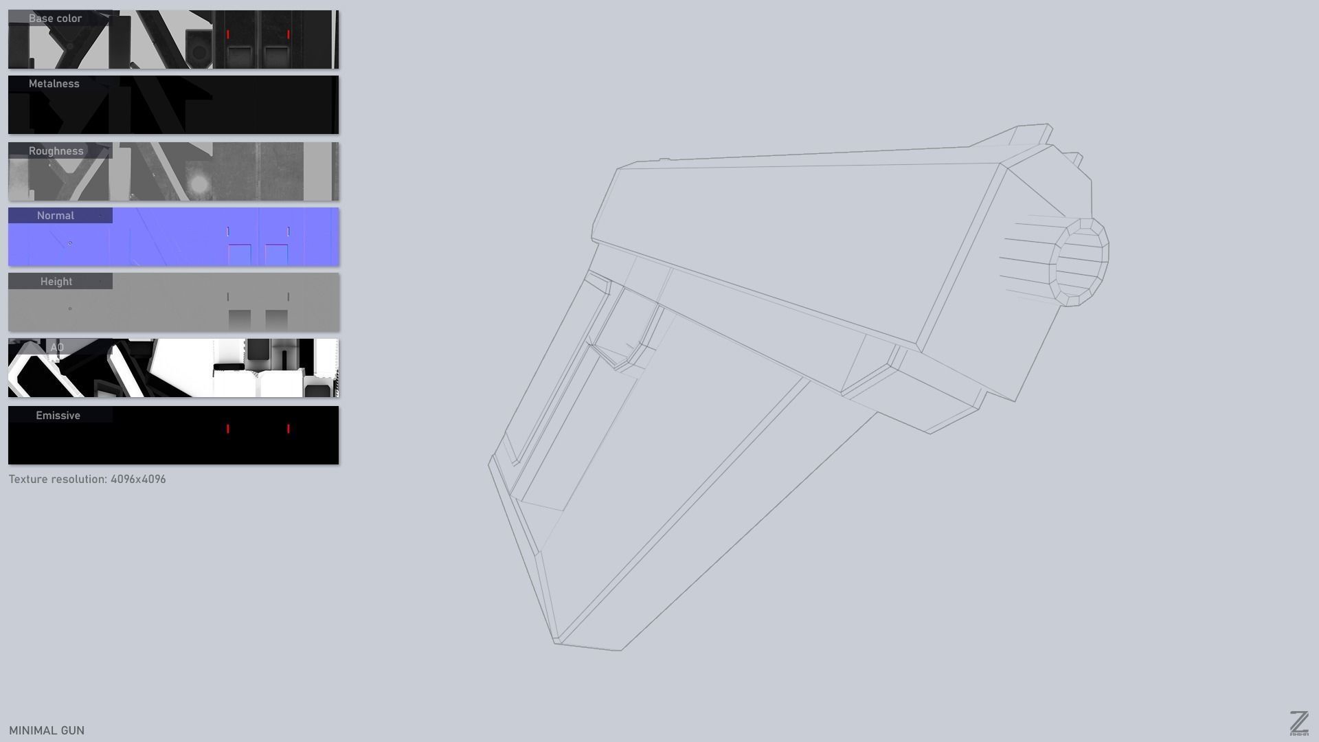 3D model Minimal gun VR / AR / low-poly | CGTrader