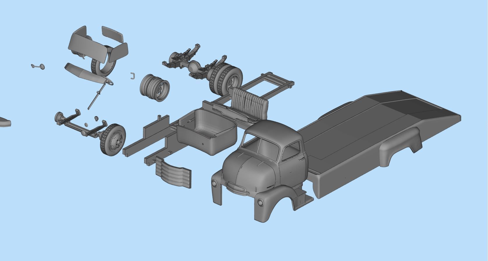 PrintableSTL Custom Hauler Cab Over Engine Ramp Tow Truck COE 3D model ...