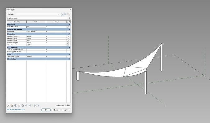 Adaptive Tent Shade Parametric Family 3D model | CGTrader