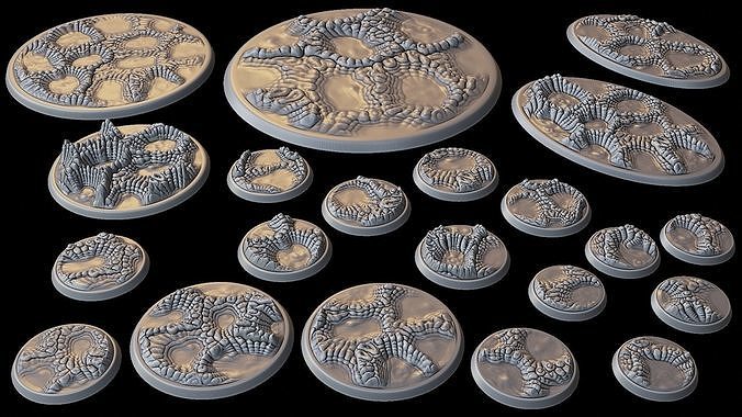 Alien World Miniature bases 3D model 3D printable | CGTrader
