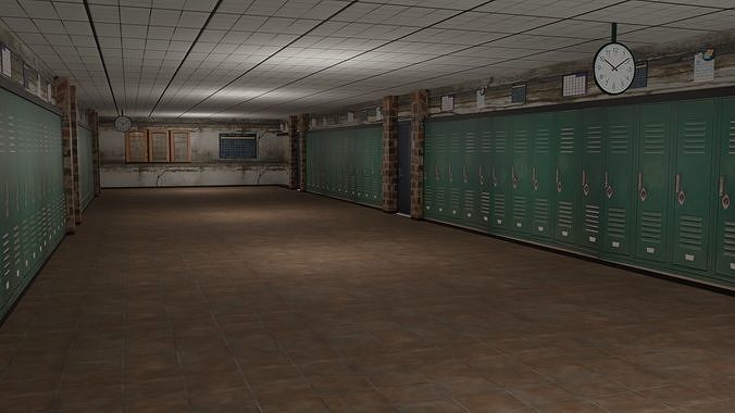 3D model School Hallway VR / AR / low-poly | CGTrader