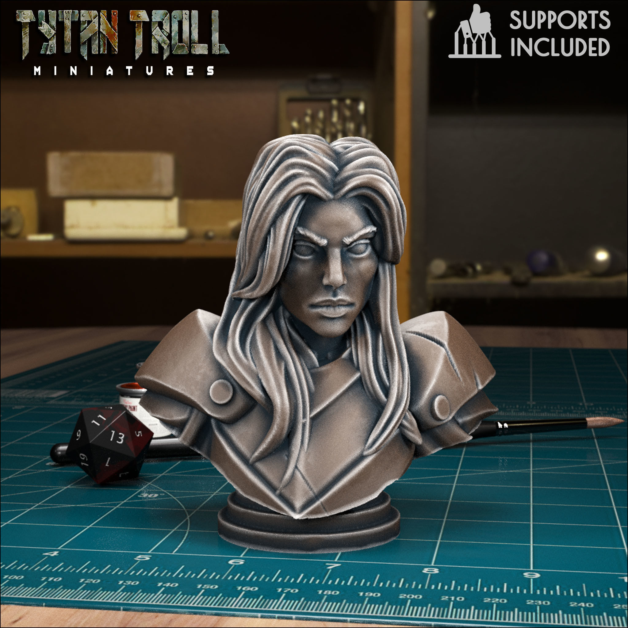 Curse of Strahd - Ireena Bust - Pre-Supported 3D model 3D printable ...