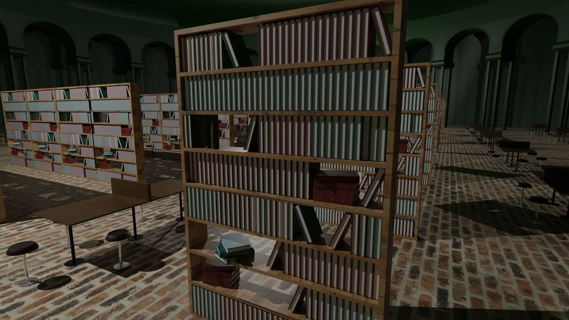 3D model Library Interior VR / AR / low-poly | CGTrader
