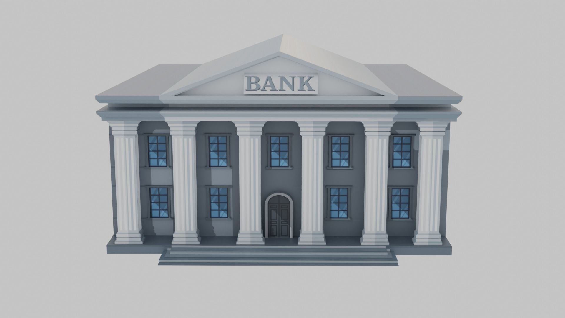 3D model Bank Building VR / AR / low-poly | CGTrader