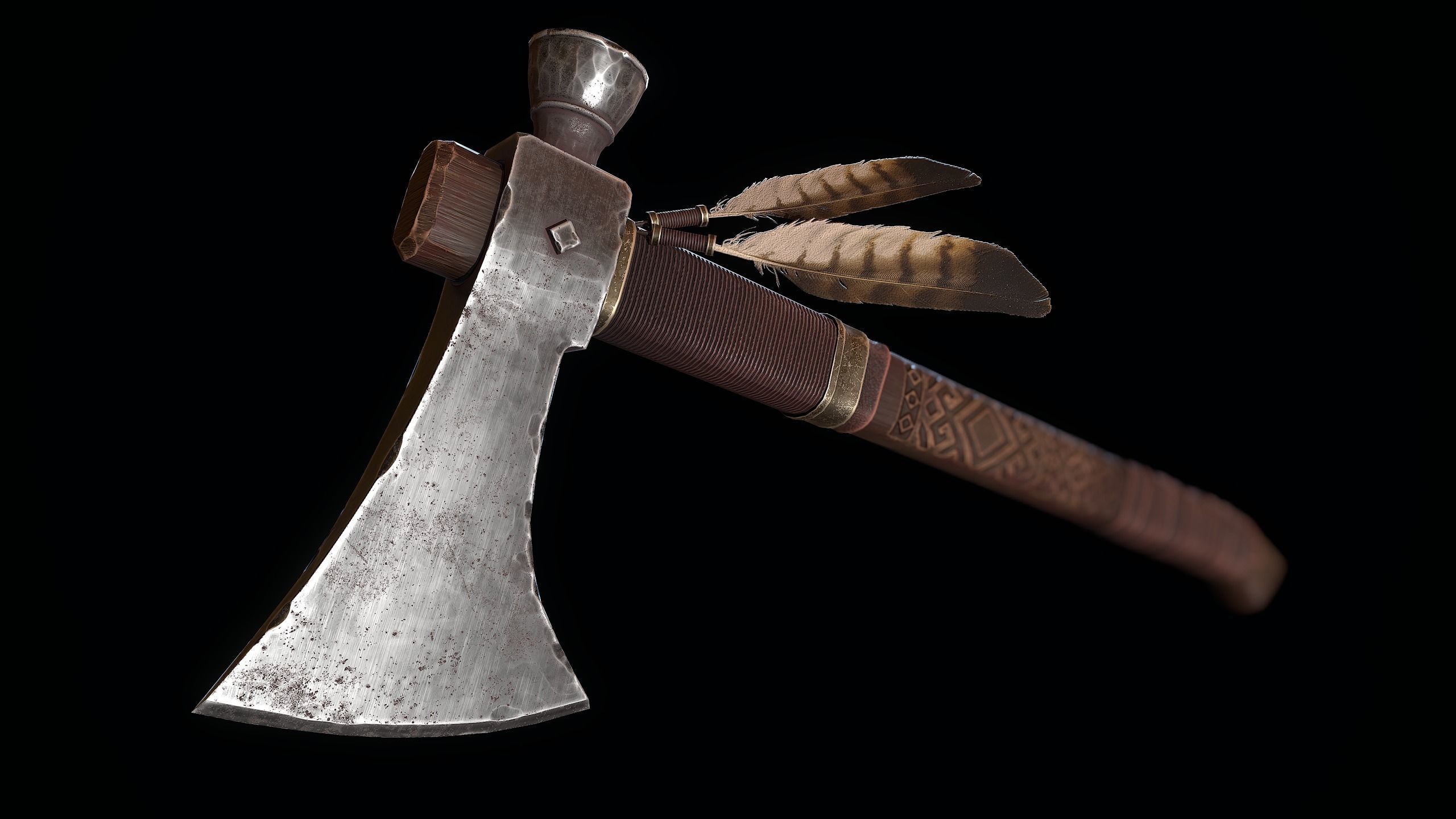 3D model Decorated Tomahawk Axe VR / AR / low-poly | CGTrader