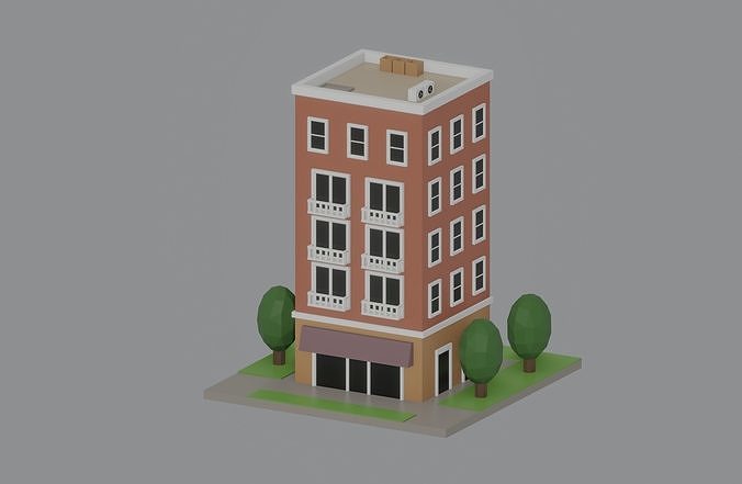 3D model Low Poly Building VR / AR / low-poly | CGTrader