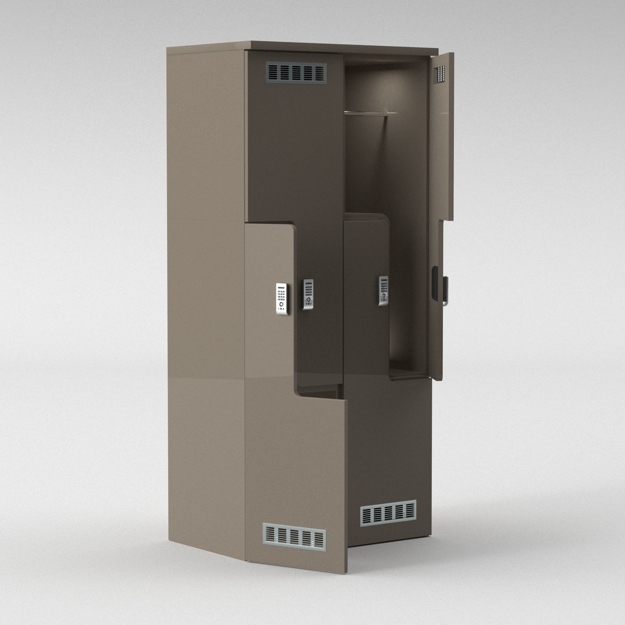 3D model Locker Cabinet with Electronic Lock - Kale Kilit Style ...