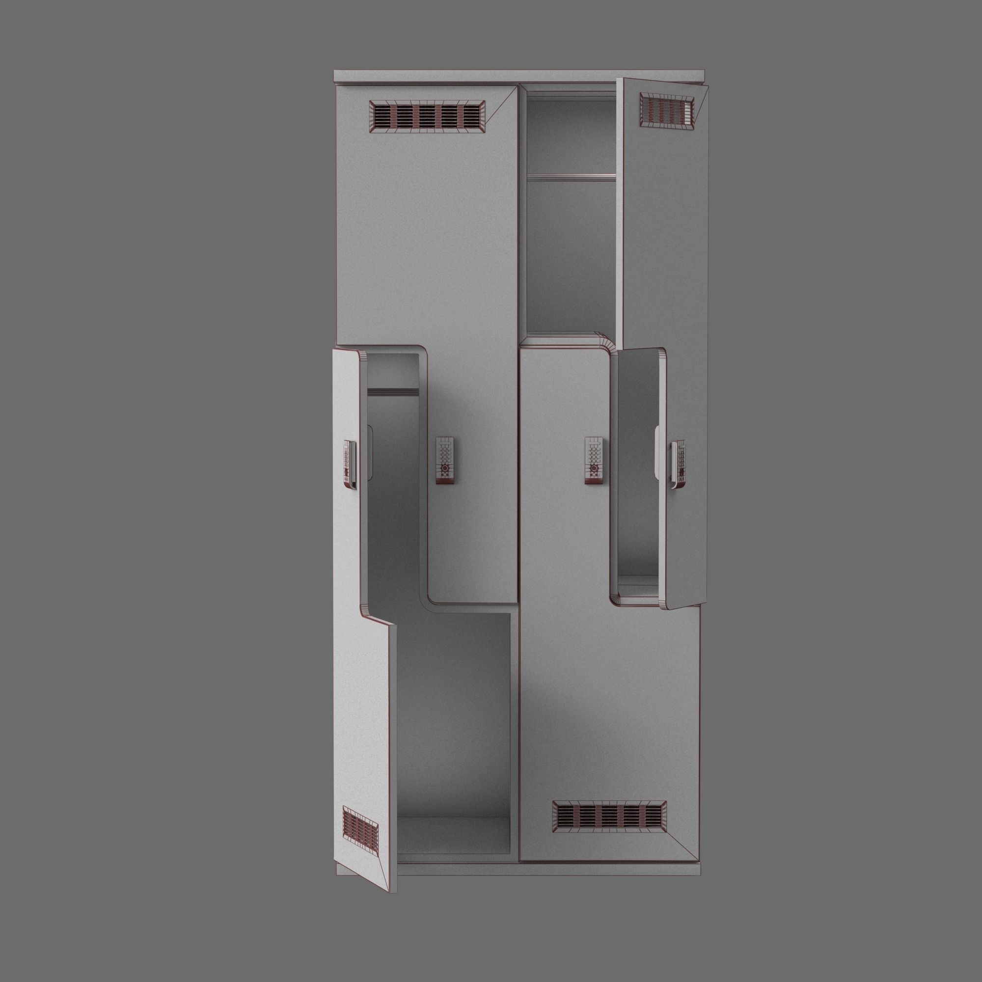 3D model Locker Cabinet with Electronic Lock - Kale Kilit Style ...