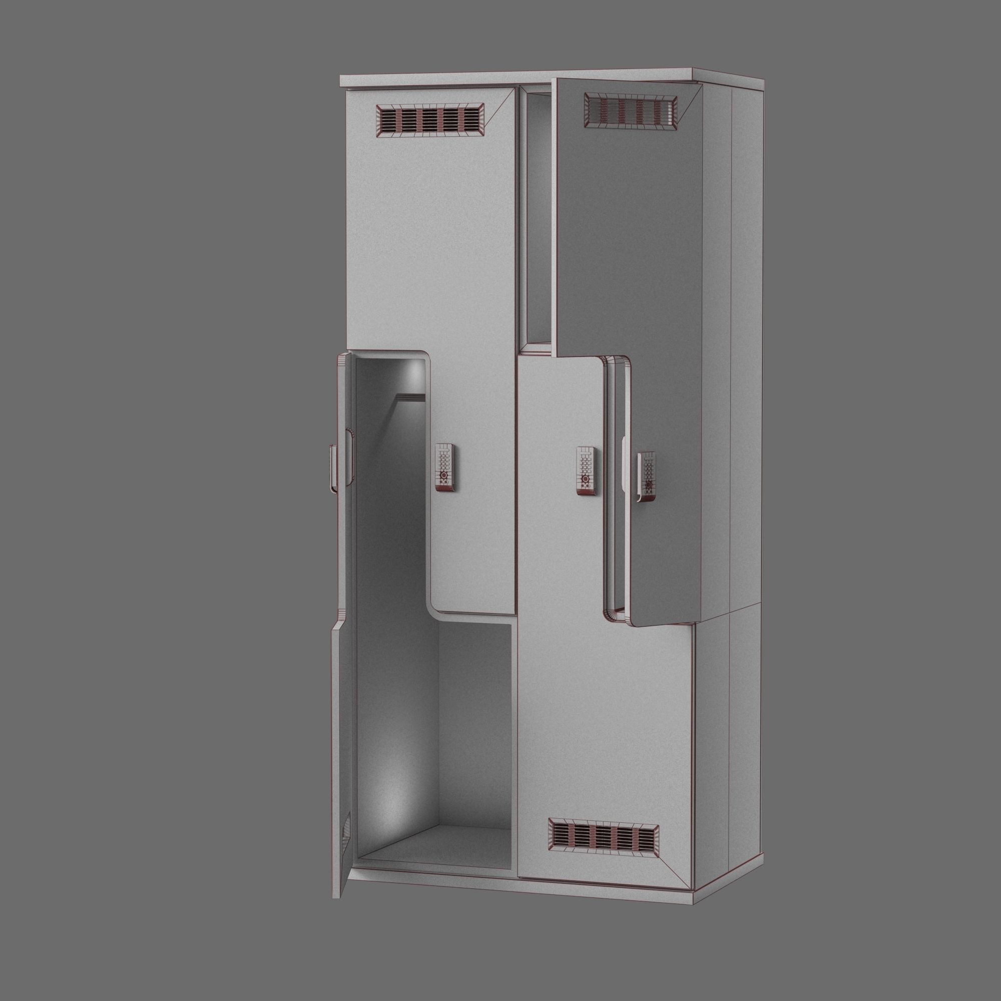 3D model Locker Cabinet with Electronic Lock - Kale Kilit Style ...