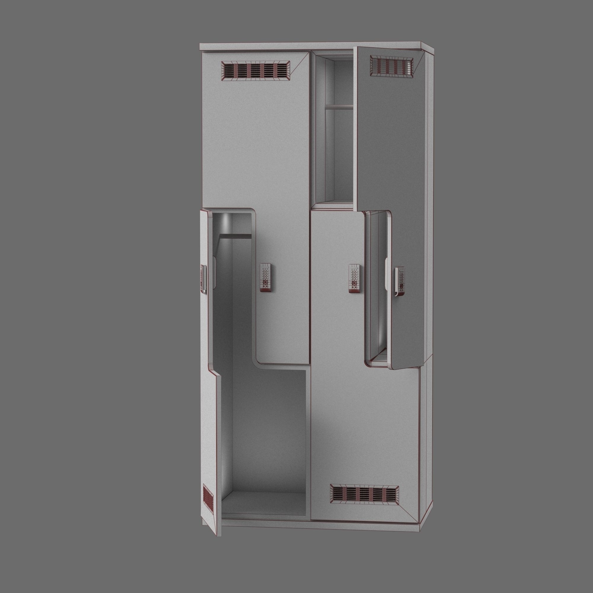 3D model Locker Cabinet with Electronic Lock - Kale Kilit Style ...