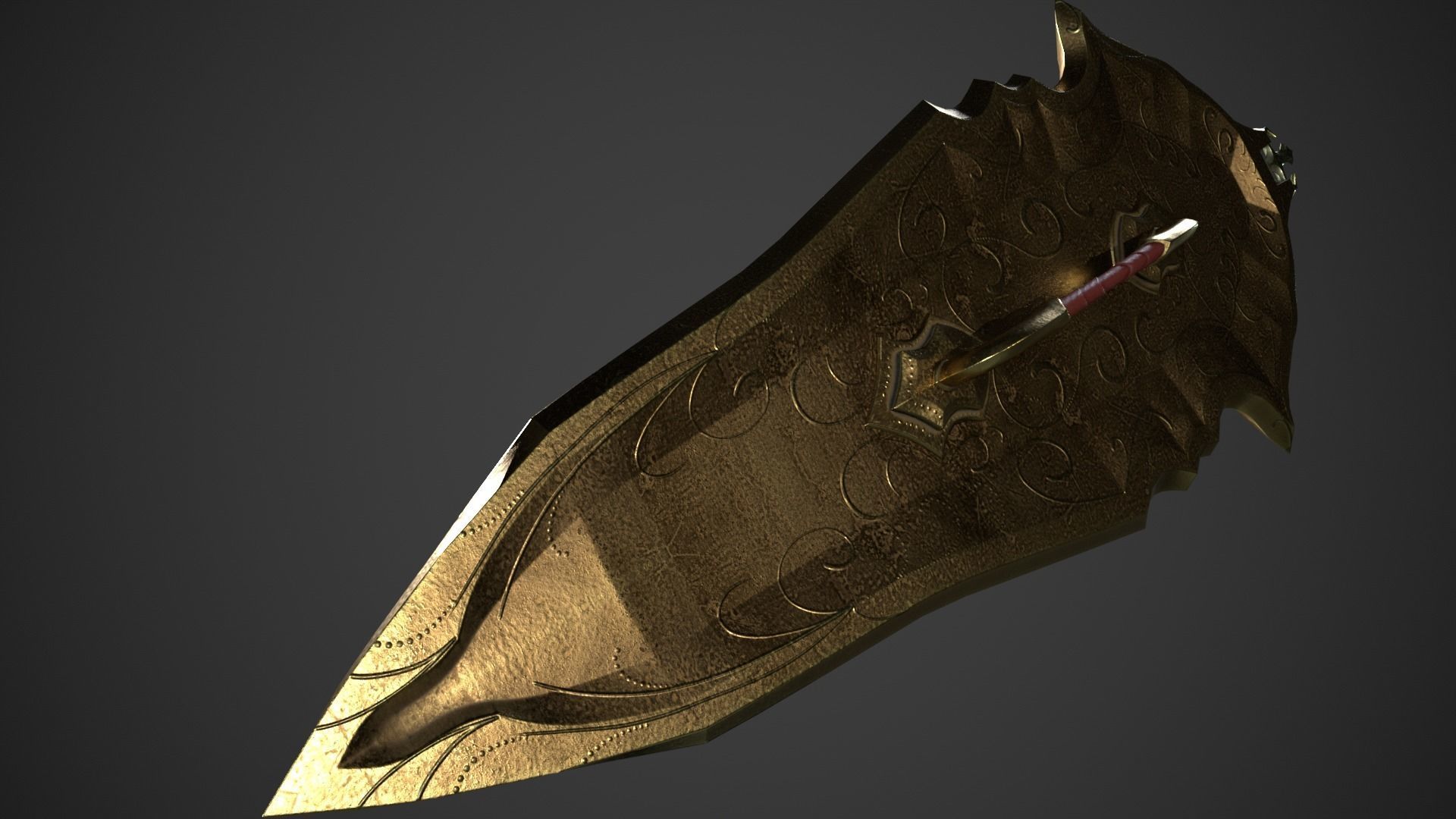 3D model Fantasy Oblong Shield VR / AR / low-poly | CGTrader