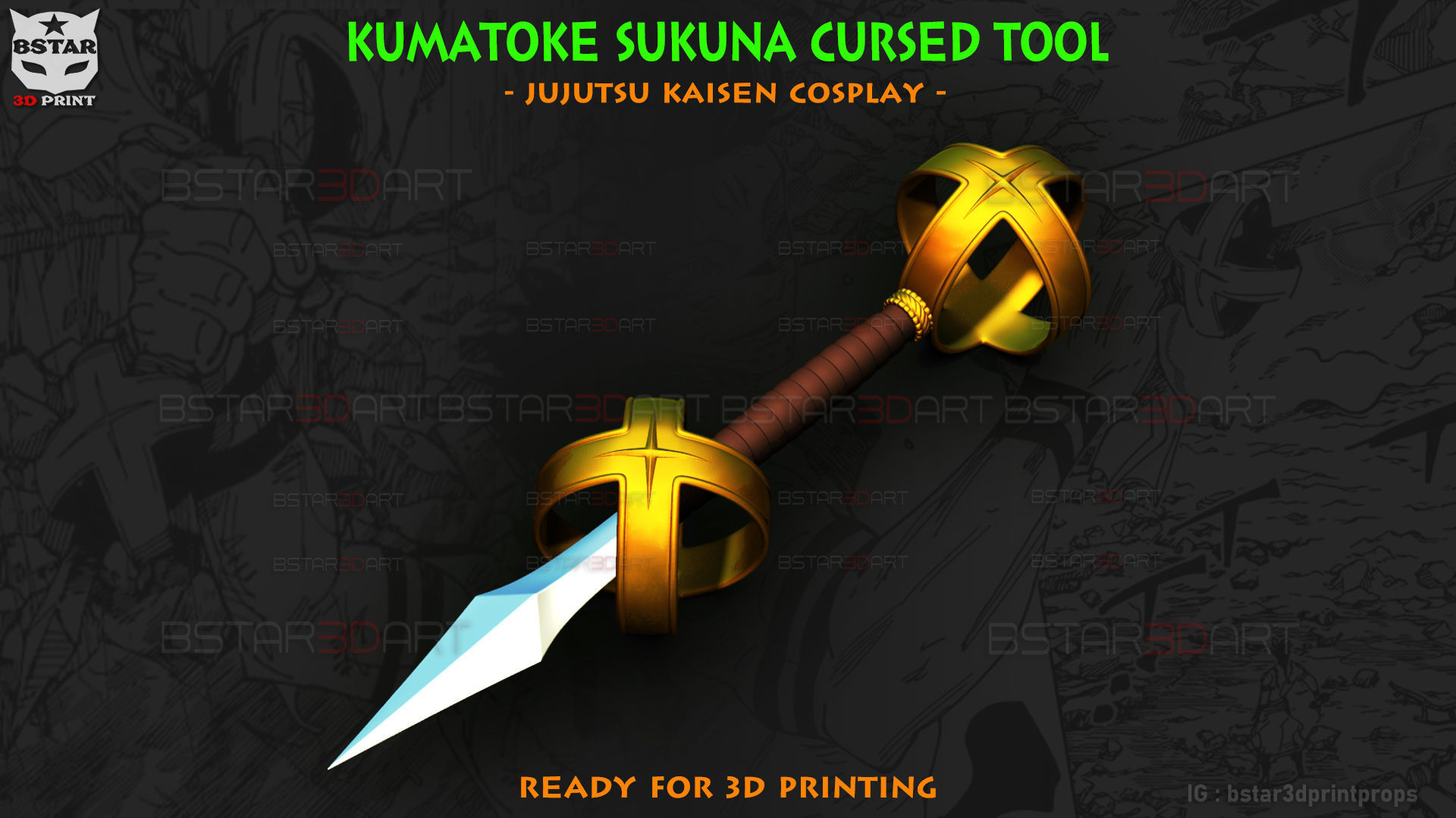Kumatoke Sukuna Cursed Tool - Jujutsu Kaisen Cosplay 3D model 3D ...