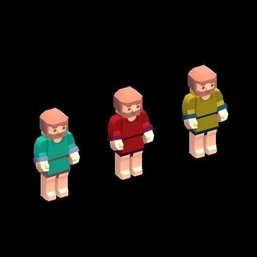 Block-Style 3D Character Collection 3D model | CGTrader