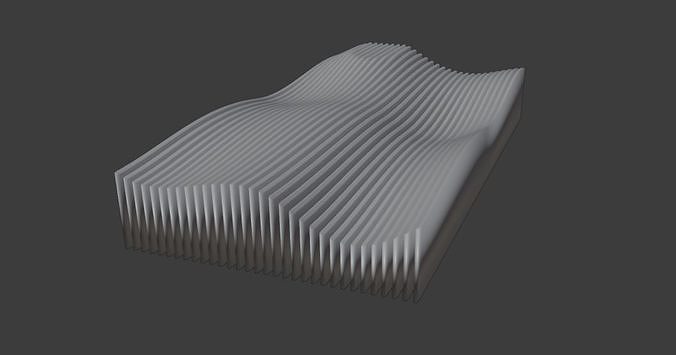 Artistic deco soft wave concept 3D model 3D printable | CGTrader