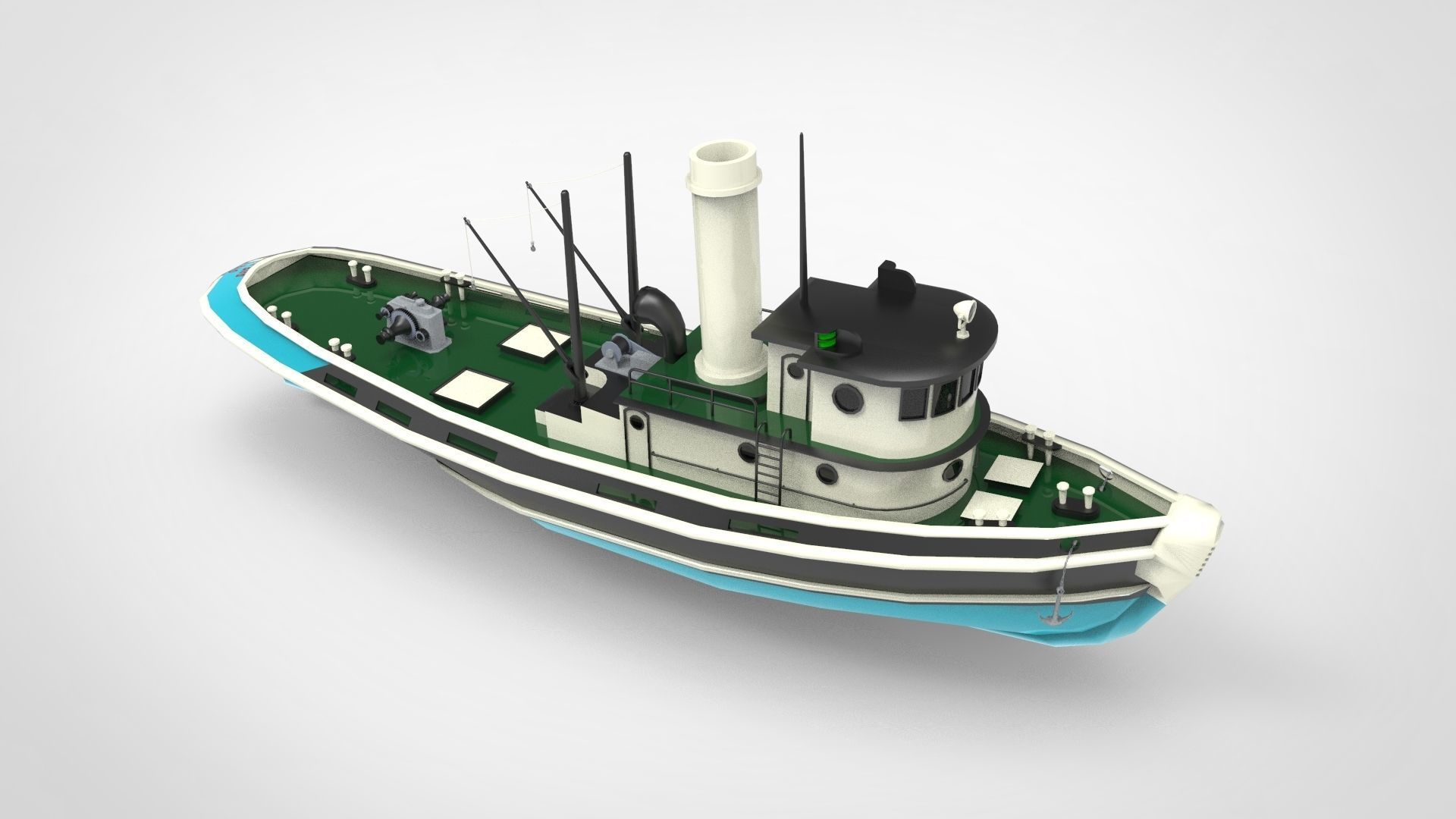 steam boiler tugboat 3D model | CGTrader