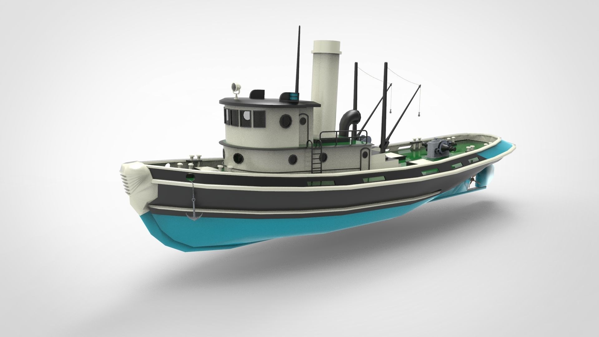 steam boiler tugboat 3D model | CGTrader