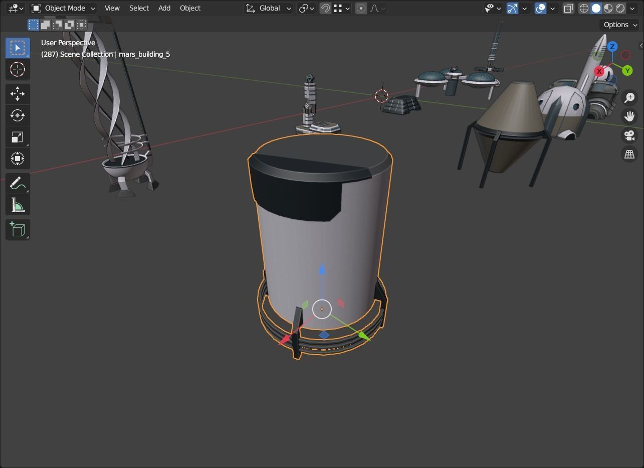 3D model Stylized Space Buildings Colony VR / AR / low-poly | CGTrader