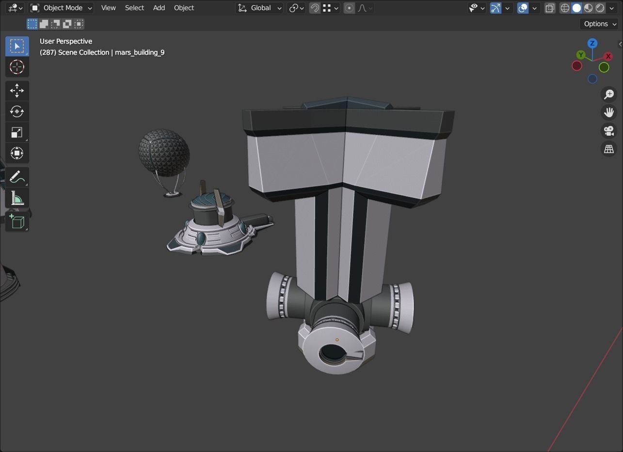 3D model Stylized Space Buildings Colony VR / AR / low-poly | CGTrader