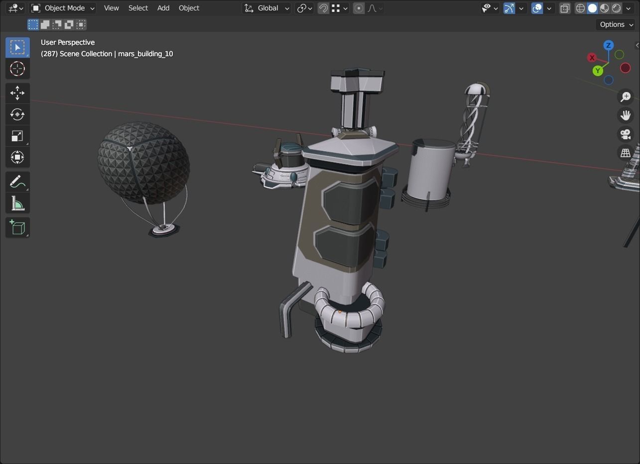 3D model Stylized Space Buildings Colony VR / AR / low-poly | CGTrader