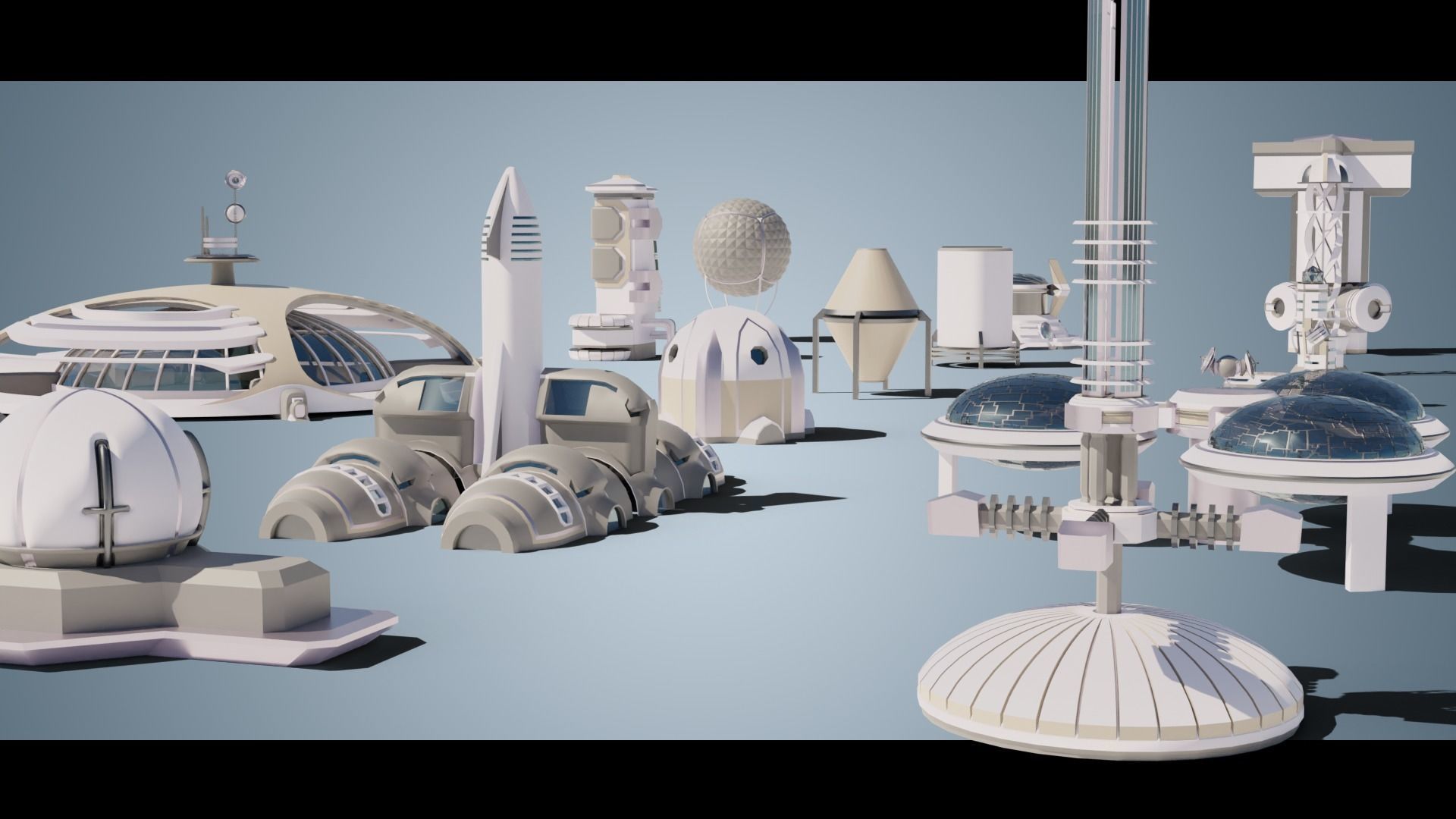 3D model Stylized Space Buildings Colony VR / AR / low-poly | CGTrader