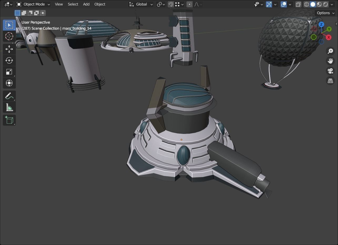3D model Stylized Space Buildings Colony VR / AR / low-poly | CGTrader
