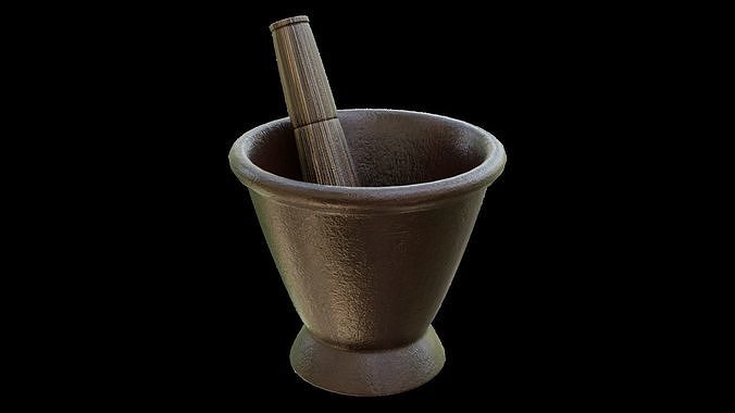 Thai Terracotta Mortar and Pestle 3D model | CGTrader