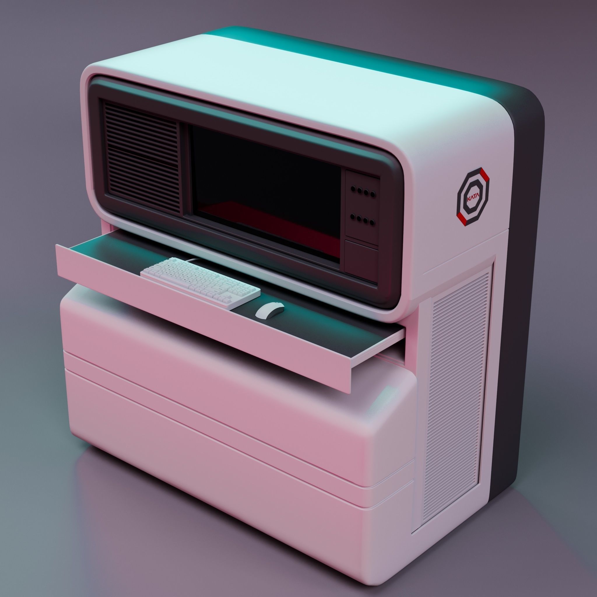 Retro-Futuristic Computer 3D model | CGTrader