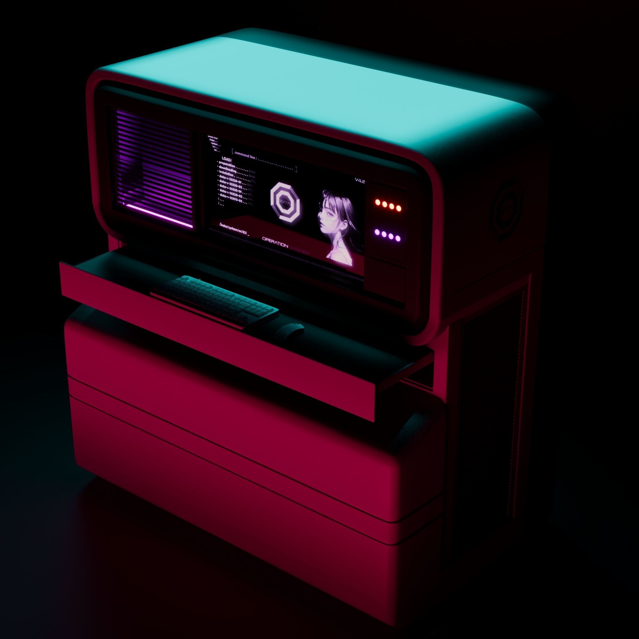 Retro-Futuristic Computer 3D model | CGTrader
