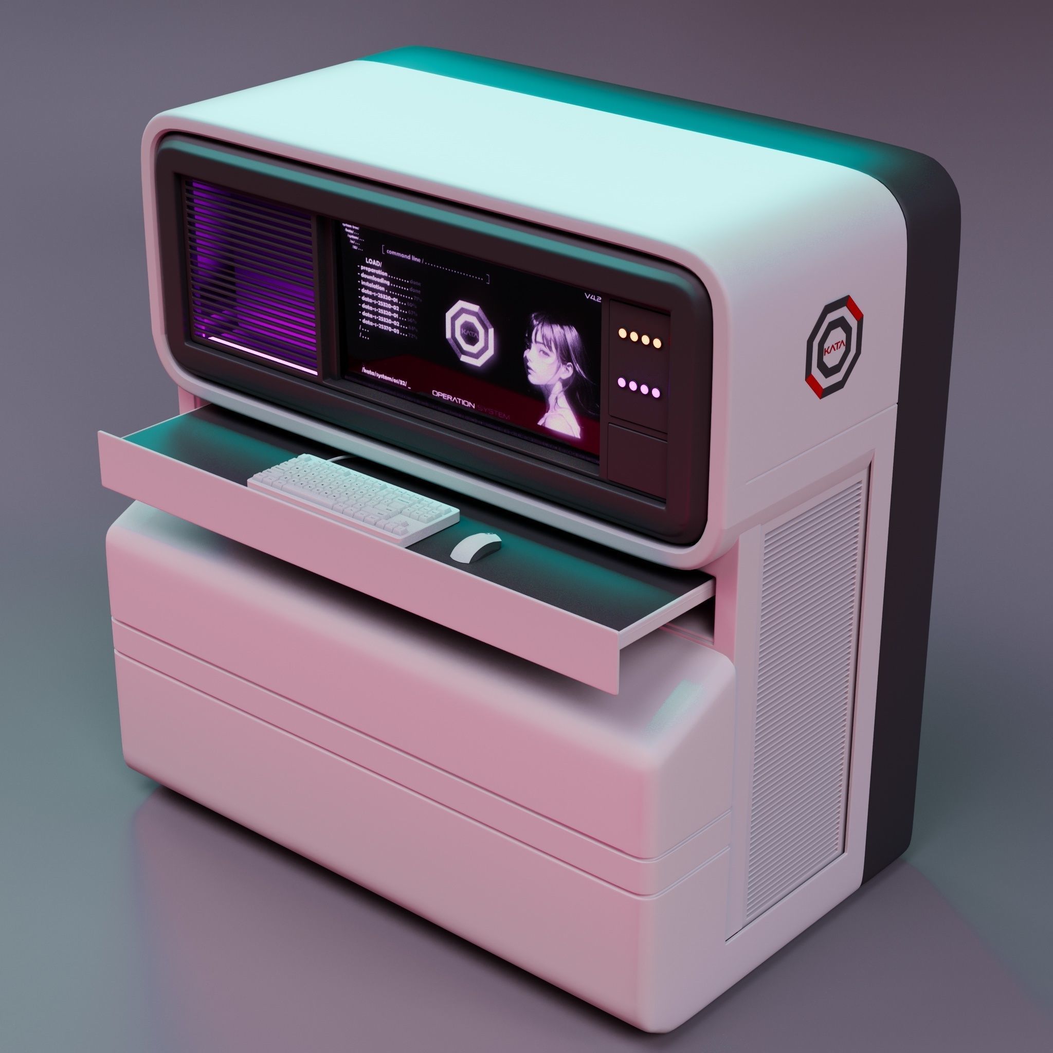 Retro-Futuristic Computer 3D model | CGTrader