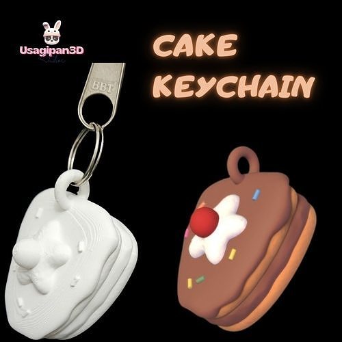 Cake Keychain 3D model 3D printable | CGTrader