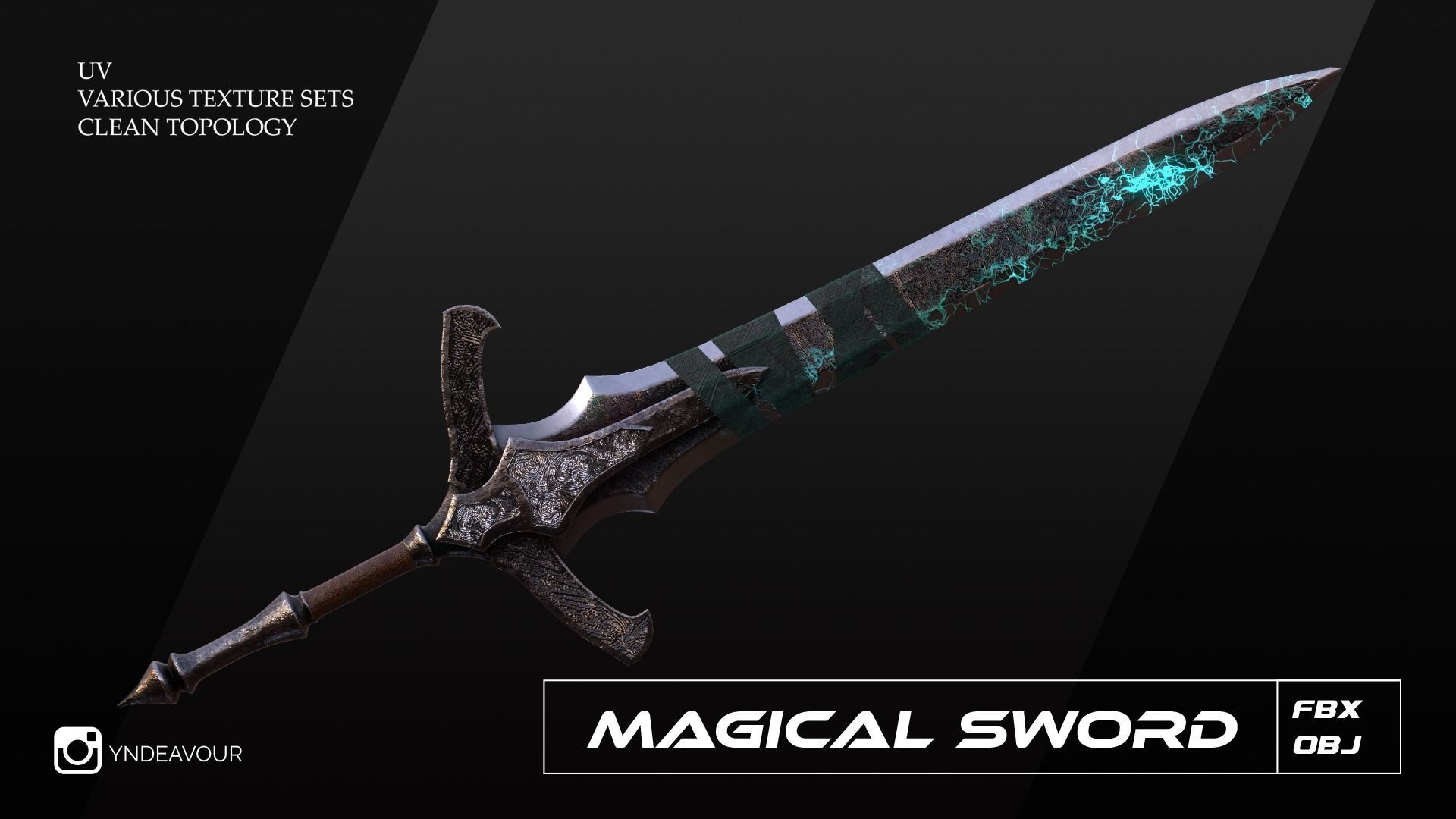 Medieval Magic Sword Holy Moonlight Sword from Bloodborne 3D model ...