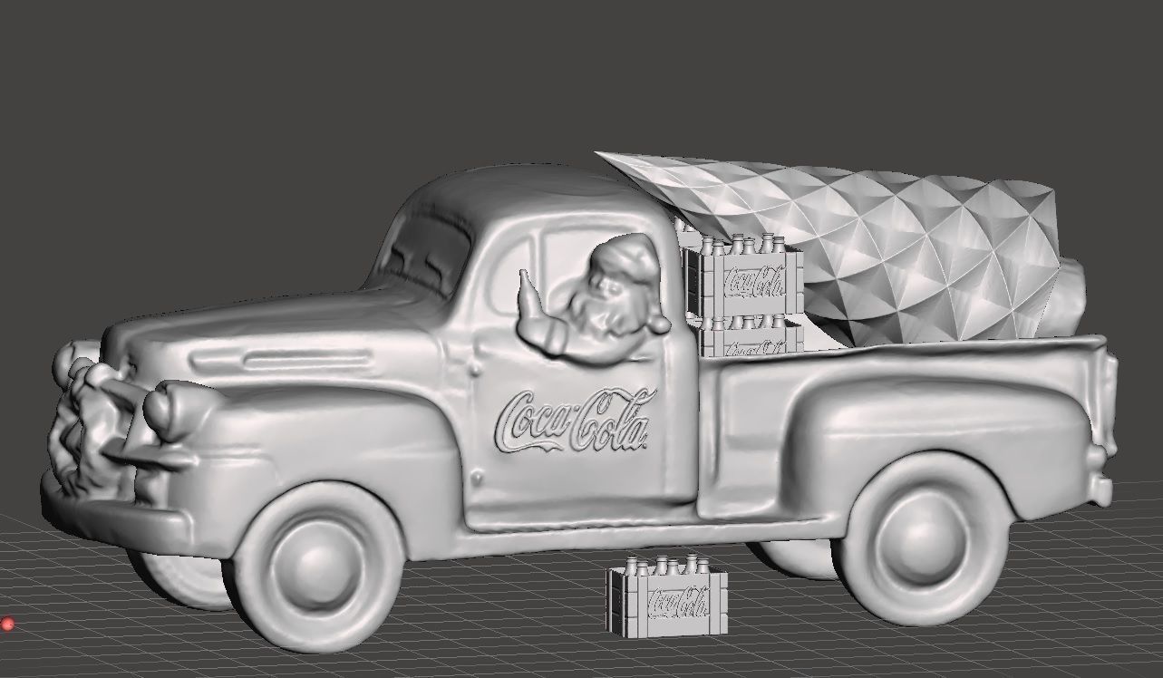 coka cola santa pick up truck 3D model 3D printable | CGTrader