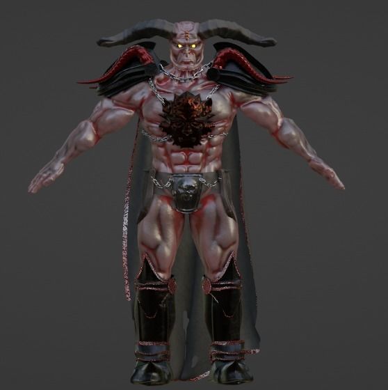 3D model PBR Demon Model for Games and Animation VR / AR / low-poly ...