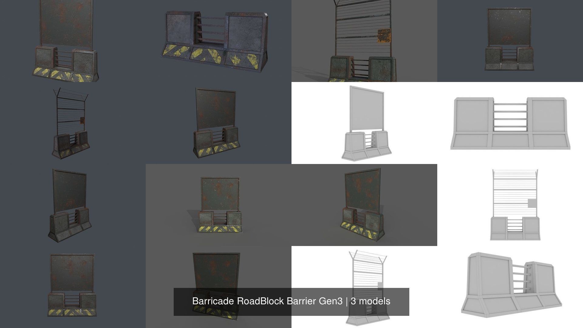 Barricade RoadBlock Barrier Gen3 3D Model Collection | CGTrader