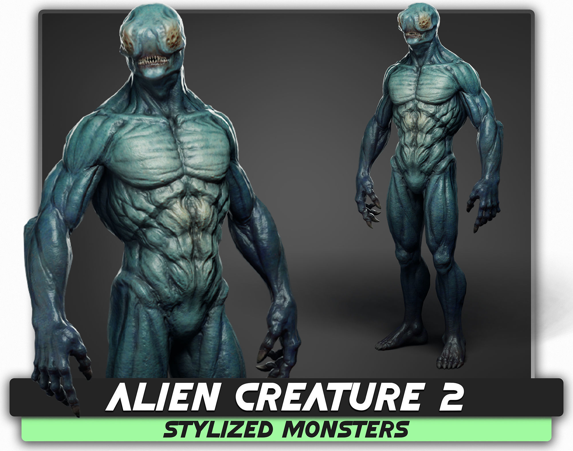 3D model Alien Creature 02 - Stylized Monsters Animation UFO Enemy - 16 ...