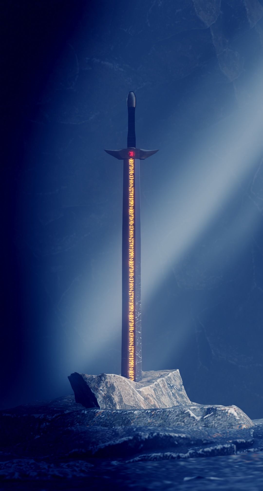 Sword in the stone in cave scene with FX and simple animation 3D model ...