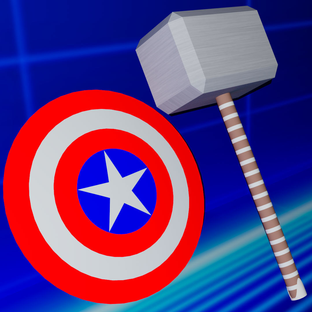 3D model Marvel Heroes Weapons Update 1 VR / AR / low-poly | CGTrader